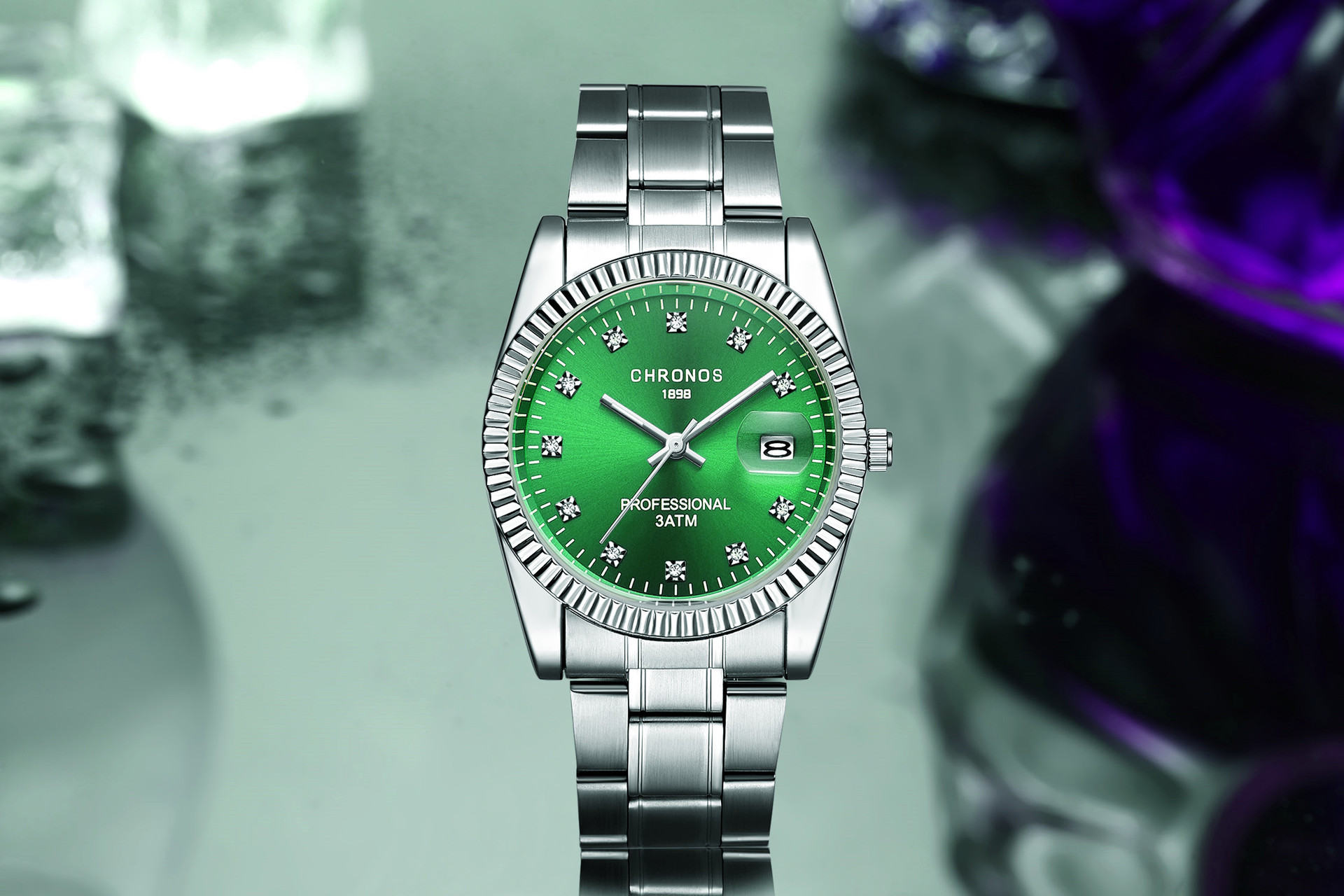 跨境CHRONOS柯罗诺斯手表男 镶钻表日历时尚韩版防水男士石英手表-阿里巴巴