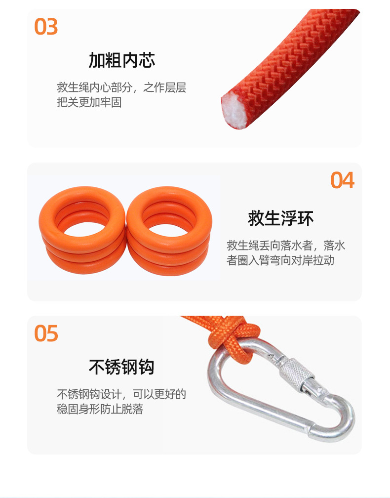 厂家直发水域救援绳水上安全救生绳救援船用救生圈绳反光漂浮绳-阿里巴巴