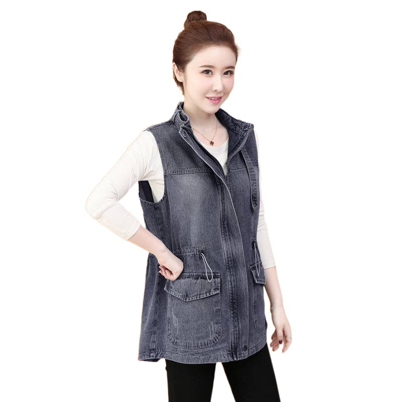 Loose plus size Denim Vest Women's outer wear versatile spring and ...