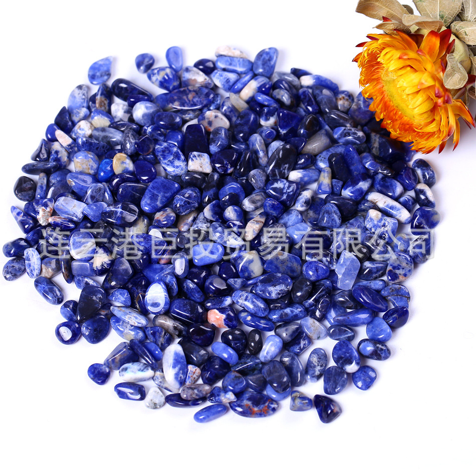 现货天然方钠石碎石Sadolite蓝纹石水晶碎石鱼缸盆栽香薰跨境挖宝-阿里巴巴