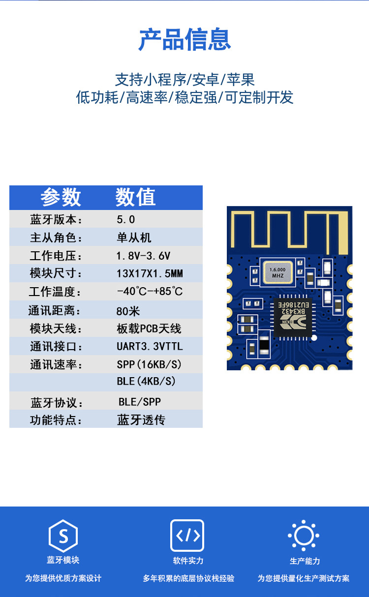 ZX-D30低功耗蓝牙模块ble5.0串口无线通信透传ble蓝牙模块可拿样-阿里巴巴