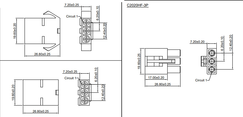 C2020 L6.2-2Y 2AF胶壳 大田 宫 2P公母空中对接6.2间距连接器-阿里巴巴