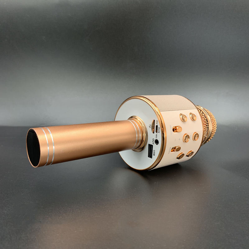 现货WS858卡拉OK无线蓝牙麦克风直播家用K歌宝话筒音响掌上KTV-阿里巴巴