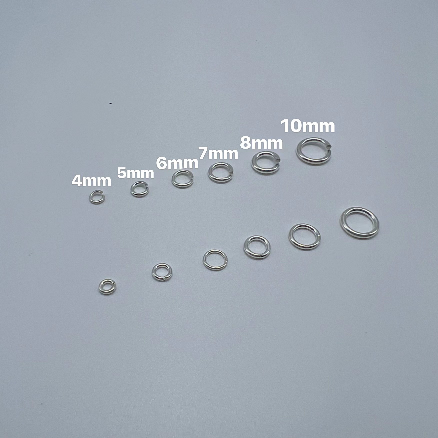 复古925银开口圈闭口圈DIY手工纯银开口环闭口环材料手链项链配件