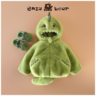 Enzo Bear恩佐熊 亲子高定款连帽加绒加厚大尾龙毛毛外套 EZD2434-阿里巴巴