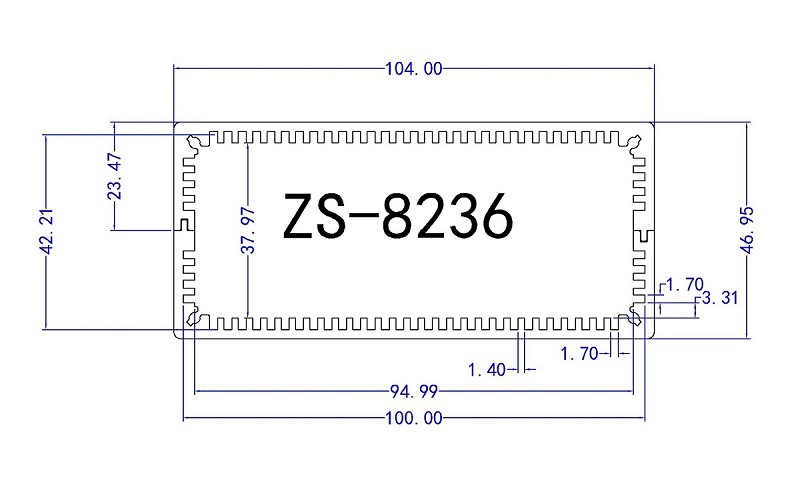 104x47功率放大器铝外壳 仪表功放壳体 全铝机箱型材铝壳分体8236-阿里巴巴