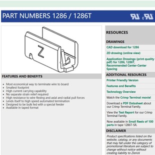 柔洋ZIERICK链接器SMTPCB表面贴片端子12861286T插拨式安装-阿里巴巴