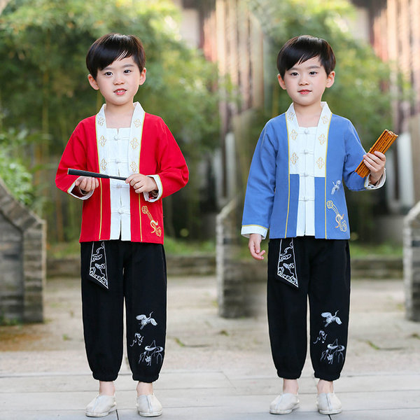 baby outfit hanfu suit Chinese wind embroidered children show costume ...