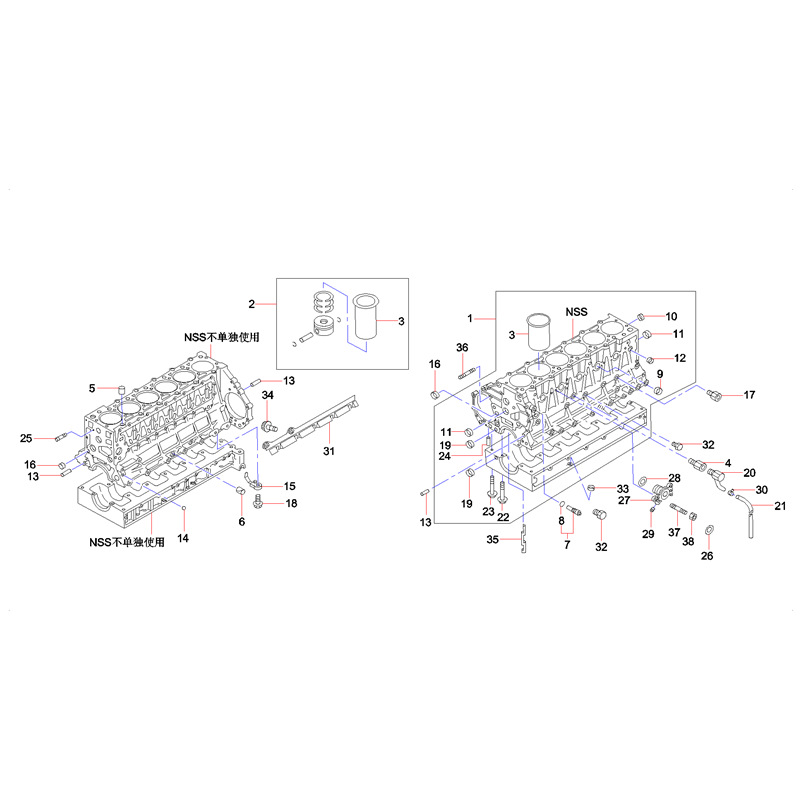 三一SY335挖掘机发动机缸体B229900005039 原厂五十铃发动机缸体-阿里巴巴