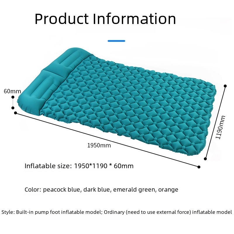 Camping Outdoor Built-in Pump Foot Step Inflatable Mat Double Outdoor ...