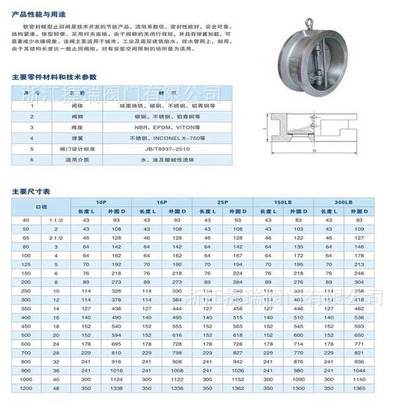 厂家直供H76H/W-16C铸钢硬密封对夹碟式蝶形双瓣止回阀软密封衬胶-阿里巴巴