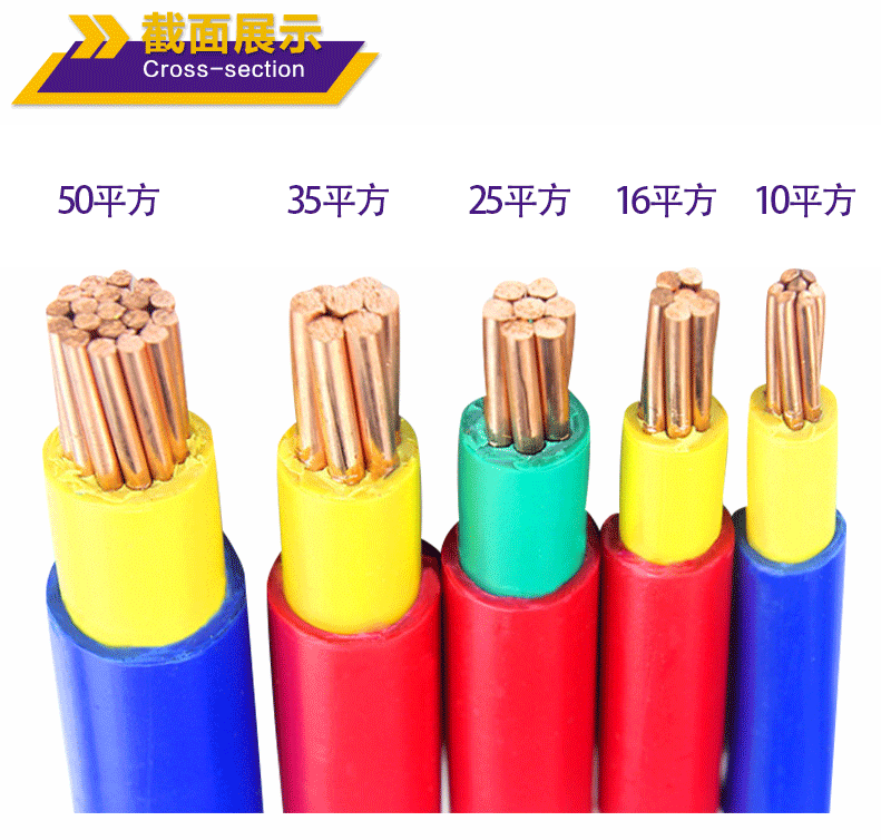 广缆国标双皮BVV电线50/70/120平方家装阻燃单芯纯铜铜芯家装专用-阿里巴巴