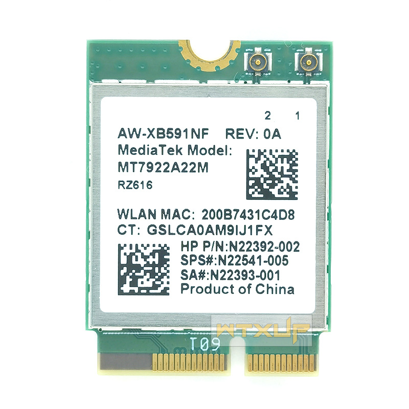 AW-XB591NF MT7922 WIFI6E 2.4G/5G M2内置无线网卡5.3蓝牙RZ616-阿里巴巴