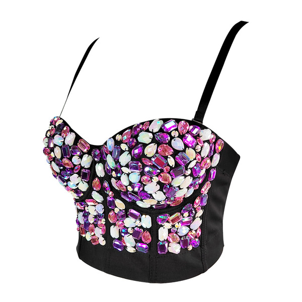 Women young girls Singer Nightclub bar hot dance Jazz dance short bra ...