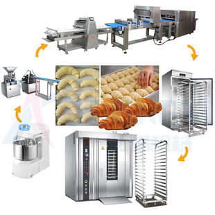 面包烘焙整套设备 定制牛角包生产线 羊角包成型机面包生产流水线-阿里巴巴