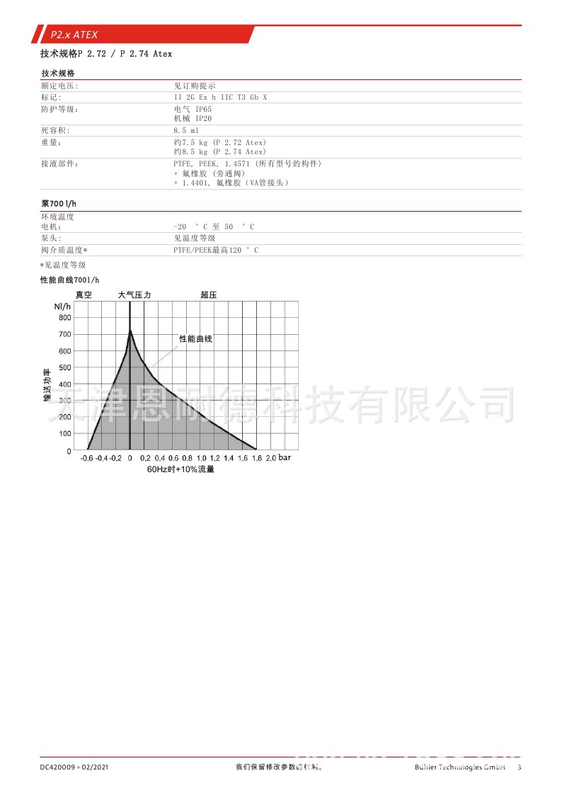 P2.2ATEX 4261121299000德国比勒防爆在线气体采样泵特氟龙材质-阿里巴巴