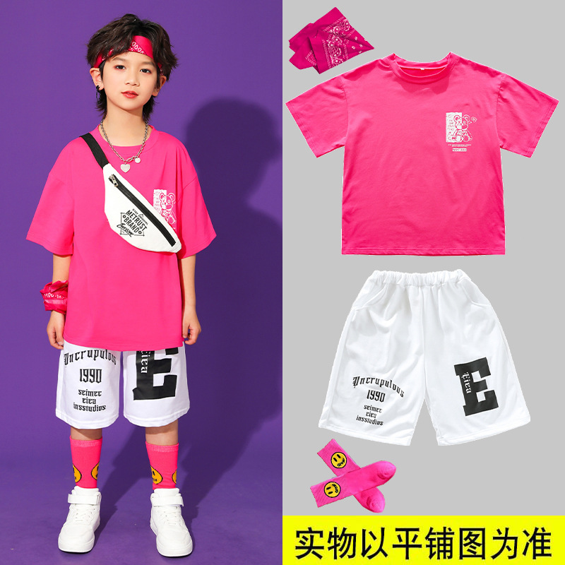 Pink hiphop dance costumes for Girls rapper singers children school ...