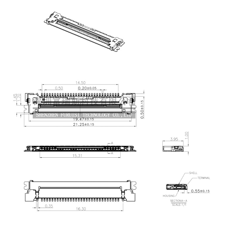 EDP屏线座子I-PEX 20455连接器 30P/40P LVDS液晶屏连接口 0.5mm-阿里巴巴
