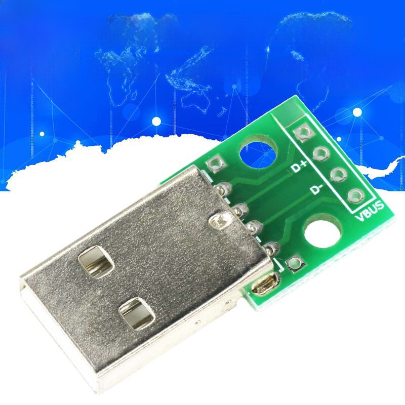 USB male head to DIP 2.54mm direct plug 4P rotary direct plug -in ...