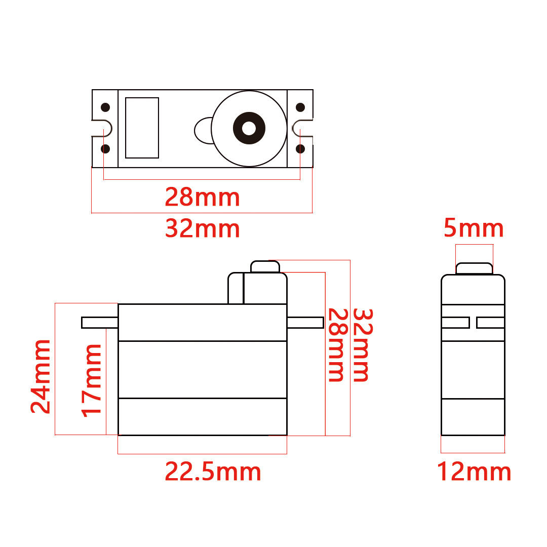 MG90S （9g尺寸）全金属齿轮 14g倾斜 舵机 MG90升级版ES08MA航模-阿里巴巴
