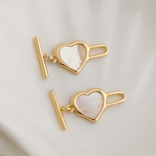 14K包金保色镶白贝爱心OT扣 珍珠手项链IQ收尾连接扣 diy饰品配件-阿里巴巴