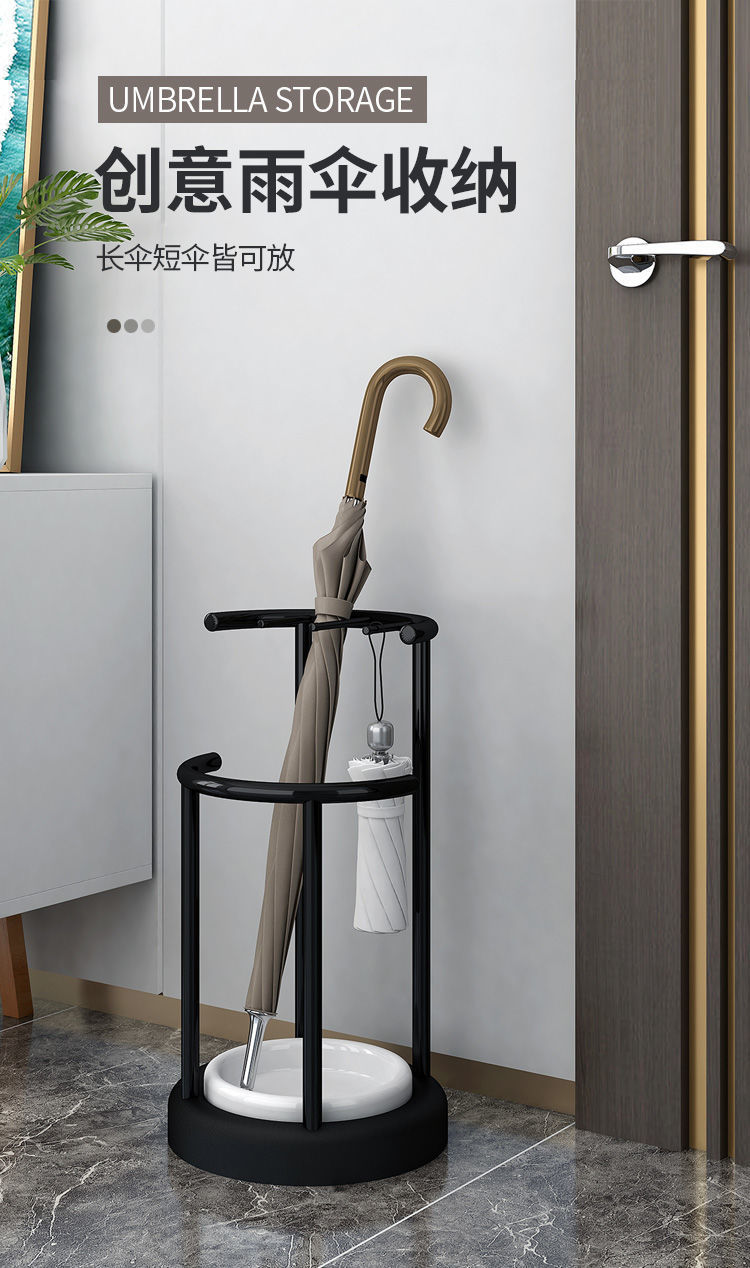 雨伞收纳架家用入门伞架子置物架公司店用酒店大堂铁艺沥水雨伞桶-阿里巴巴