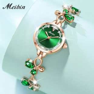 MEIBIN美宾时尚手链女手表气质切割小表盘石英蝴蝶水钻手链表批发-阿里巴巴