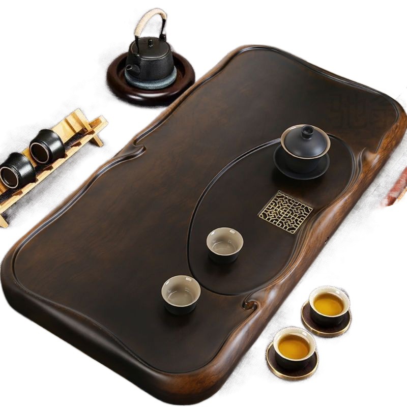 Solid Wood Tea Tray Household Simple Tea Table Drainage Office Size ...