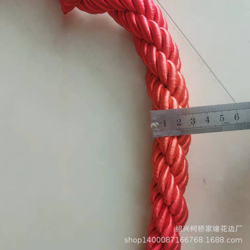 厂家直供加粗麻绳红色涤纶绳子辫子绳创意手提礼品袋绳包装绳批发-阿里巴巴