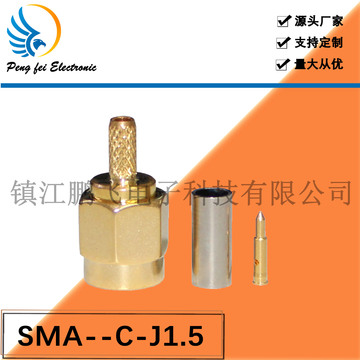 SMA-C-J1.5射频同轴连接器SMA直式公头内螺内针接RG316/RG174线缆-阿里巴巴
