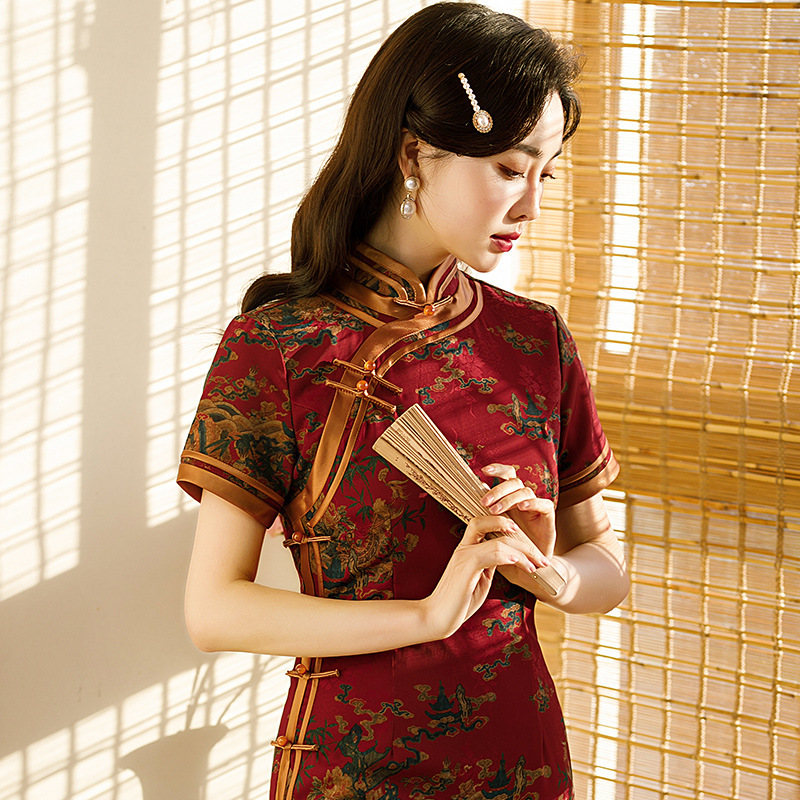Retro Chinese Dress oriental old shanghai Qipao republic of China wind ...