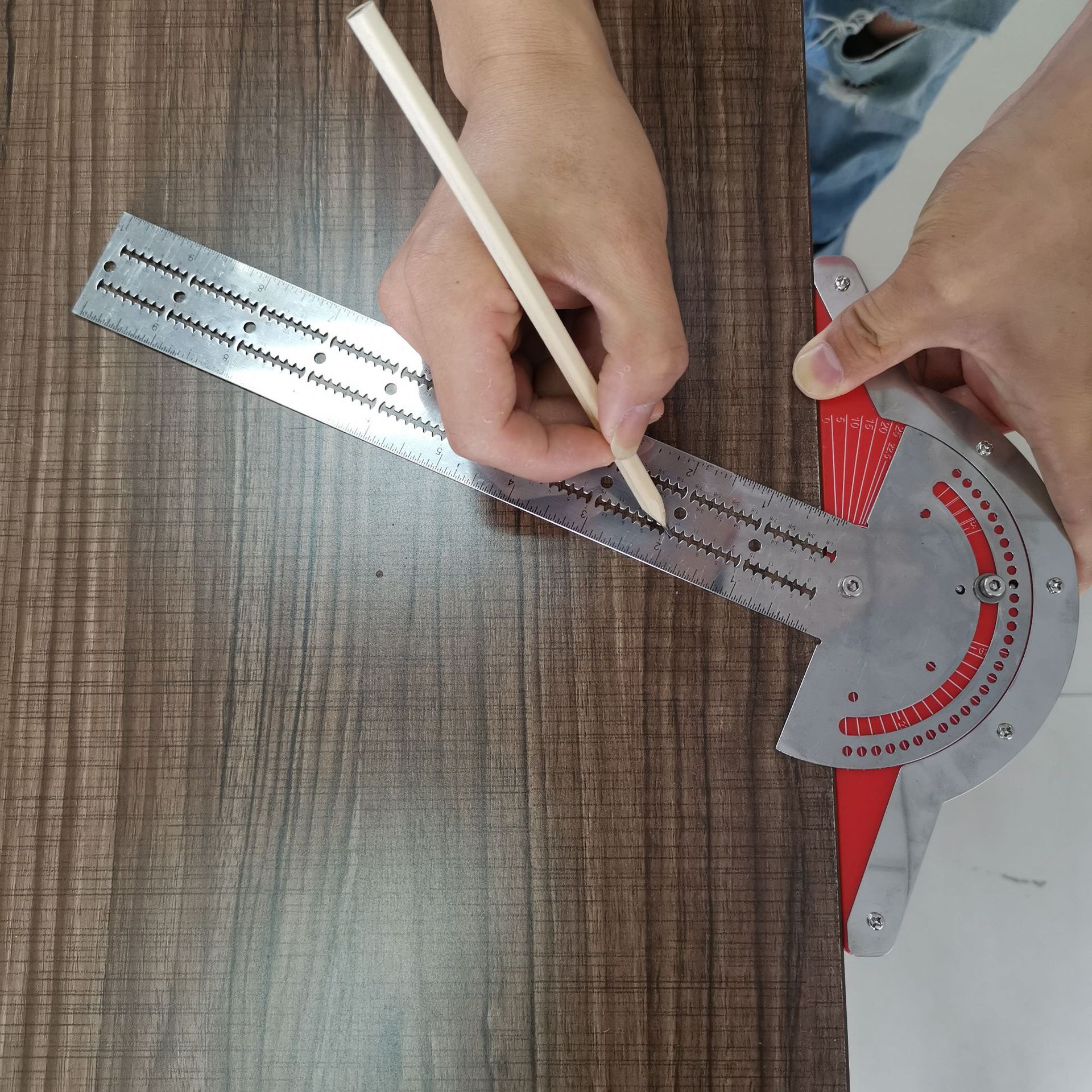 Woodworkers Edge Rule 多种功能木工尺角度尺量角器木工测量工具-阿里巴巴