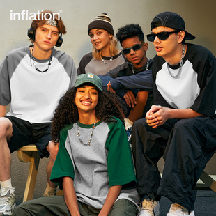 INF男装|FOG配色重磅265g撞色插肩袖T恤2024春夏高品质男士短袖T-阿里巴巴