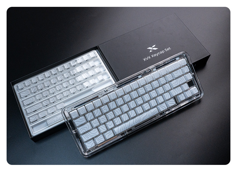 XVX《等高线2.0》键帽浮世绘冰裂纹透光键帽侧刻IMD键帽wooting-阿里巴巴