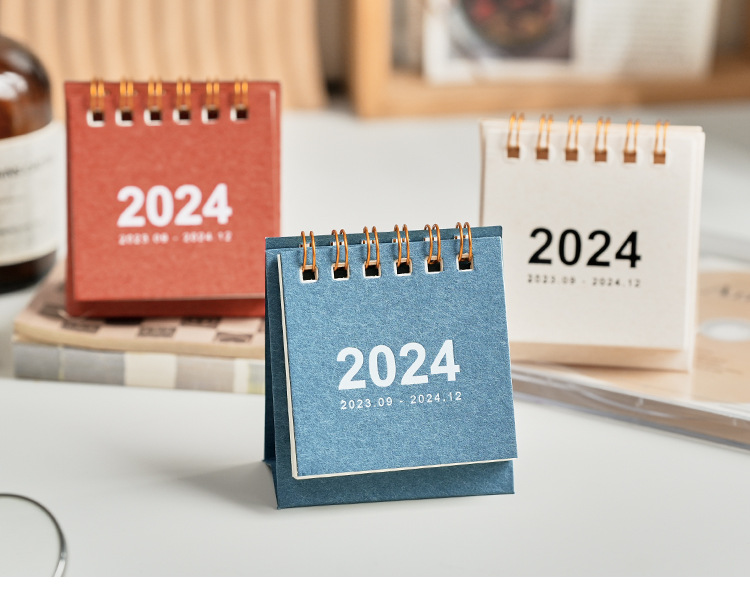 早沫2024年迷你简约小台历 ins创意口袋便携日历打卡计划桌面摆件-阿里巴巴