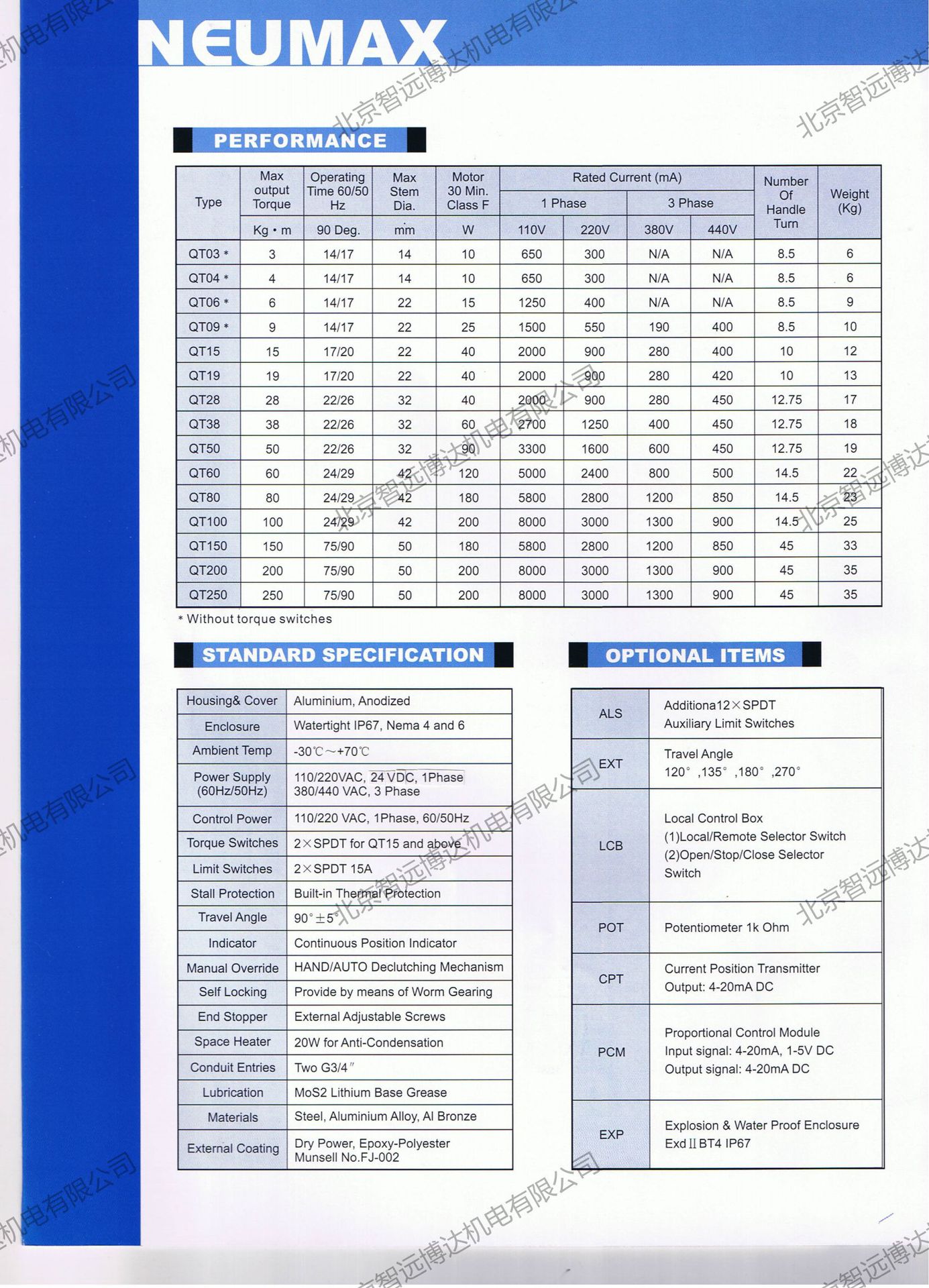 NEUMAX纽玛克斯QT10-1.IN.EPC.EX电动阀门执行器 球阀蝶阀马达-阿里巴巴