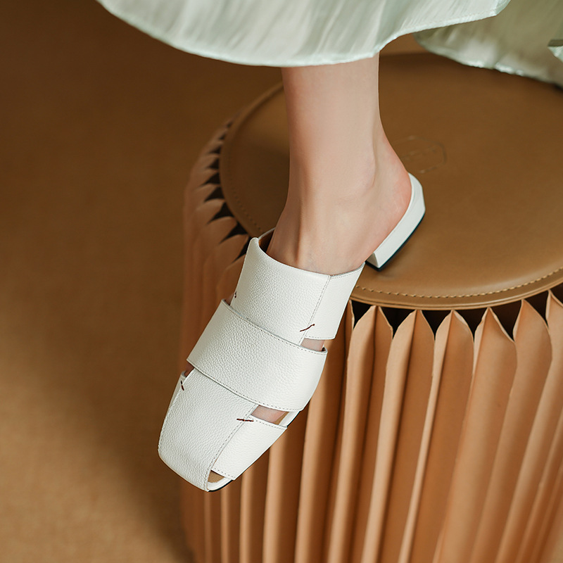 CHIKO Xesca Square Toe Block Heels Clogs/Mules Shoes