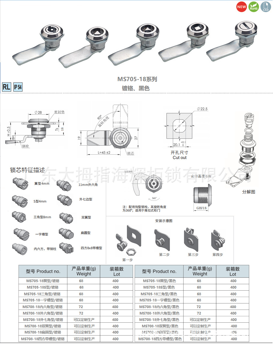 海辉MS705-18-36-27-40-62机箱 电柜 垃圾桶 LED灯箱MS406小圆锁-阿里巴巴