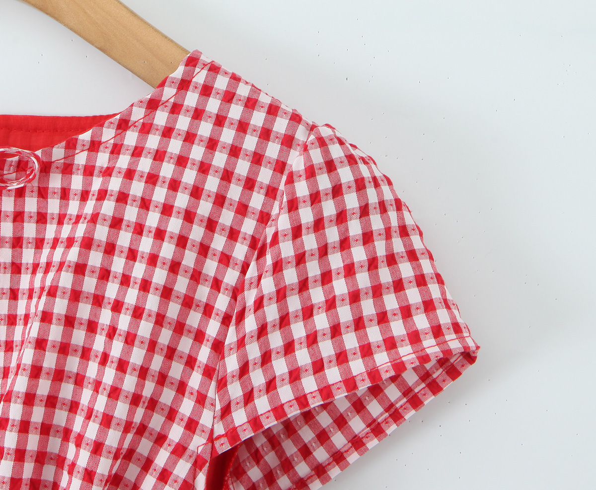 批发2025秋季新品女装中餐厅同款格纹修身连衣裙YYY3-12239-阿里巴巴