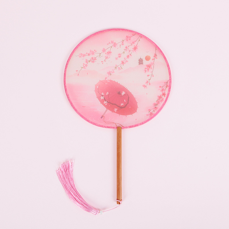 Translucent antique hanfu costume fairy dress dance round fan woman ...