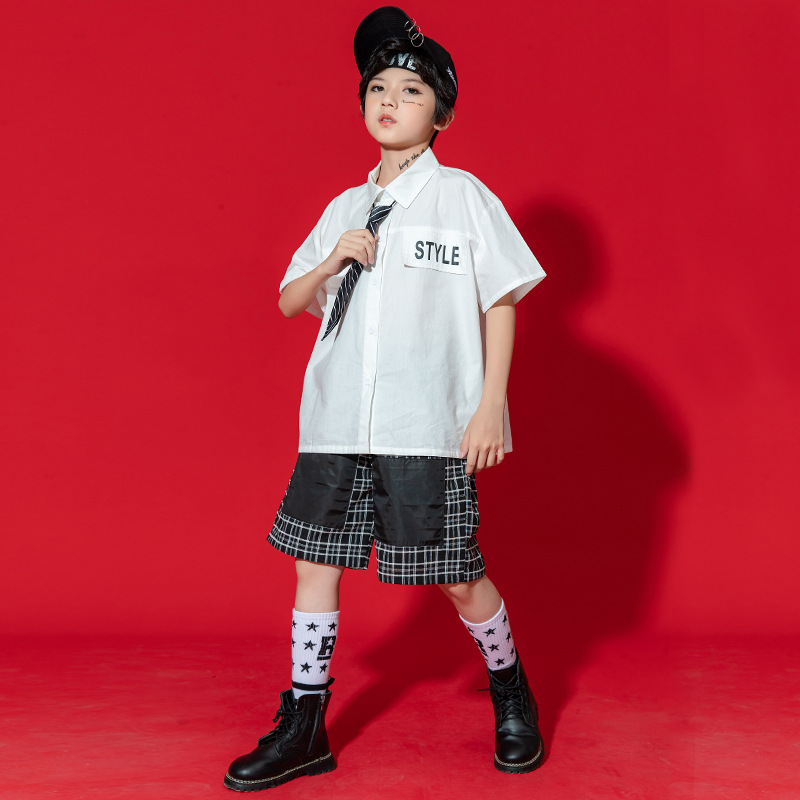 Children whit with black plaid jazz rapper singers hip hop dance ...