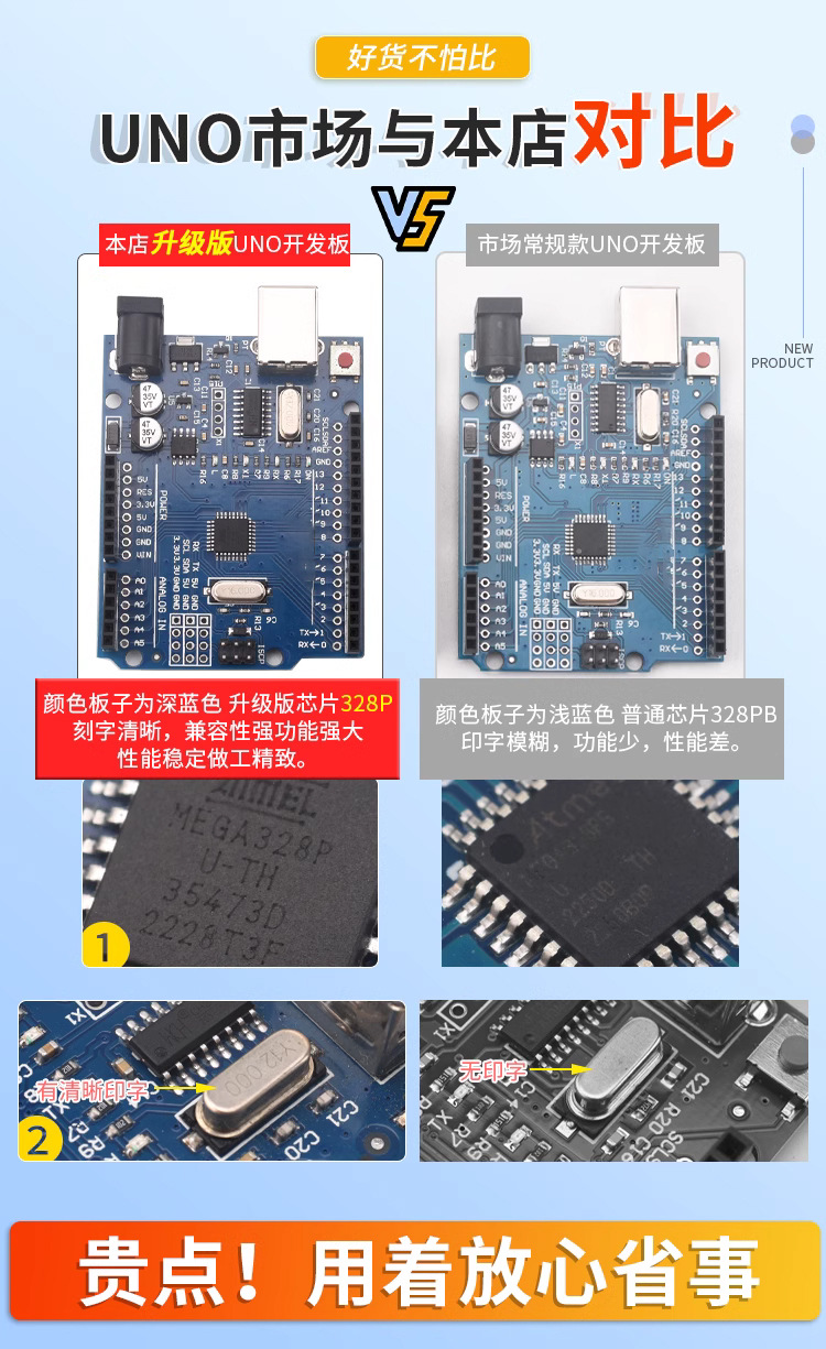 UNO R3开发板ATmega328P单片机改进版兼容arduin CH340送数据线-阿里巴巴