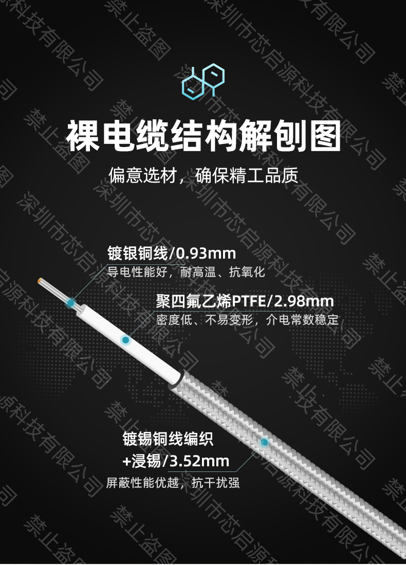 XINQY RG402/141 SMA射频连接线 6G浸锡编织半柔互联跳线 低损线-阿里巴巴