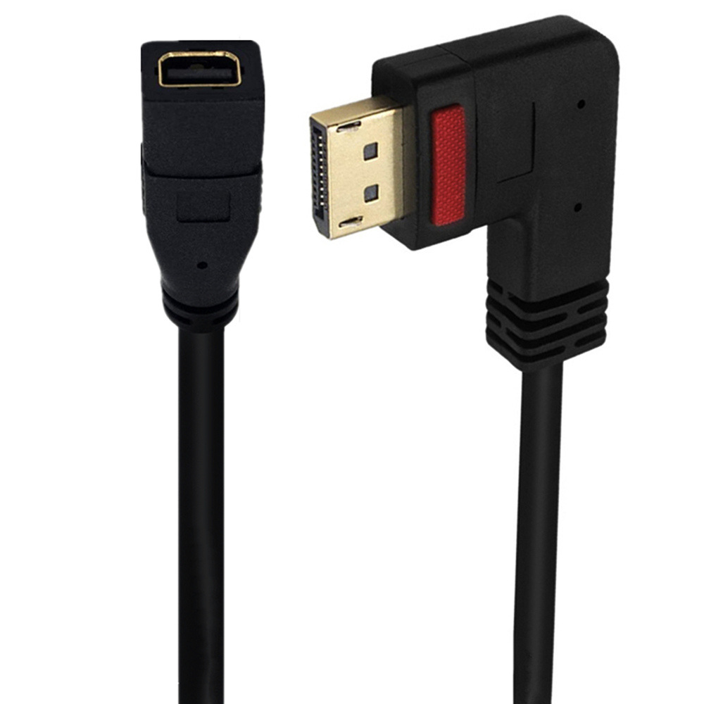 4K带卡扣开关镀金mini Displayport转DP90度弯头线显卡接显示器线-阿里巴巴