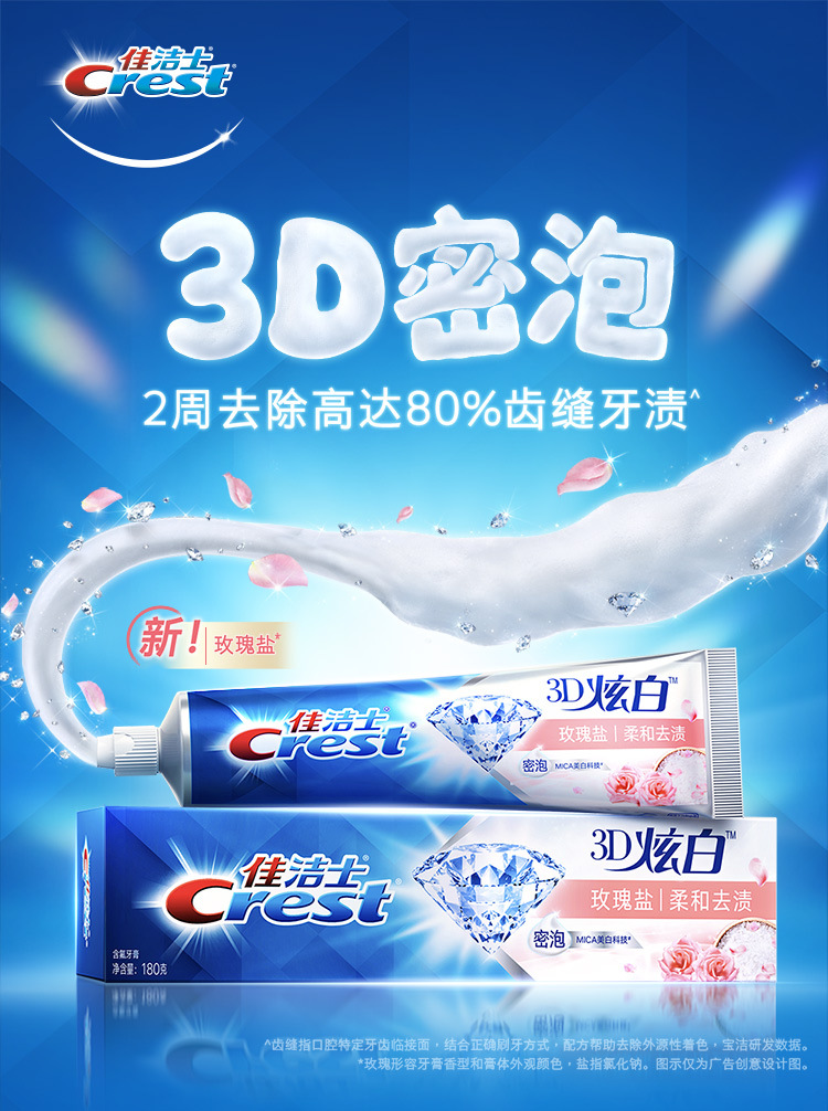 佳洁士(Crest) 3D炫白全系列 茉莉茶爽/柠檬茶爽 120g/170g/220g-阿里巴巴