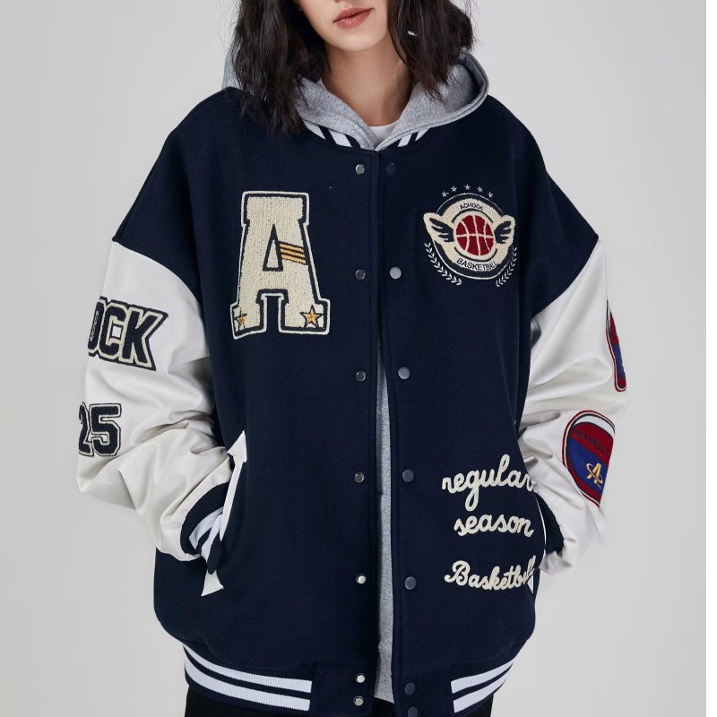 Buy quality 2022 Original American Letter Flocking Jacket Tide Woo ...