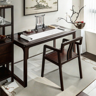 新中式实木书法桌客厅简约写字台书房书桌仿古书画桌子家用办公桌-阿里巴巴