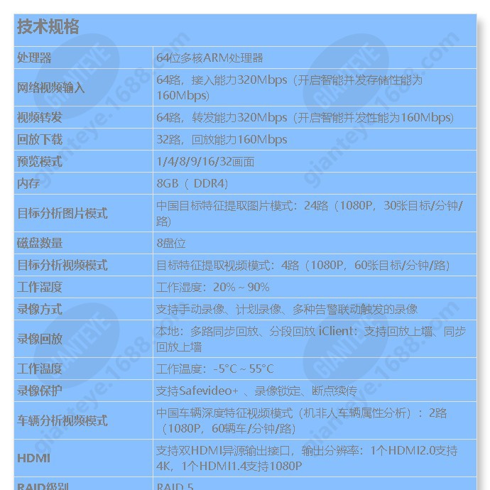 Huawei 华为 IVS1800-C08-4T 4T 64路8盘位智能微边缘 98061237-阿里巴巴