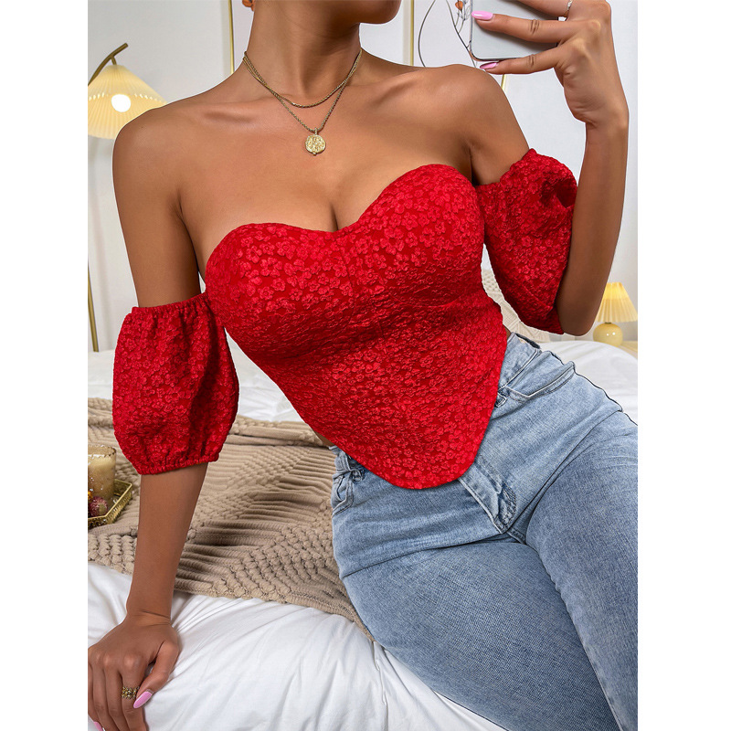 跨境亚马逊eBay欧美纯色套头衫一字领露肩短袖衬衫短款上衣女采购价格、怎么样、行情市场-CCEE选品中心