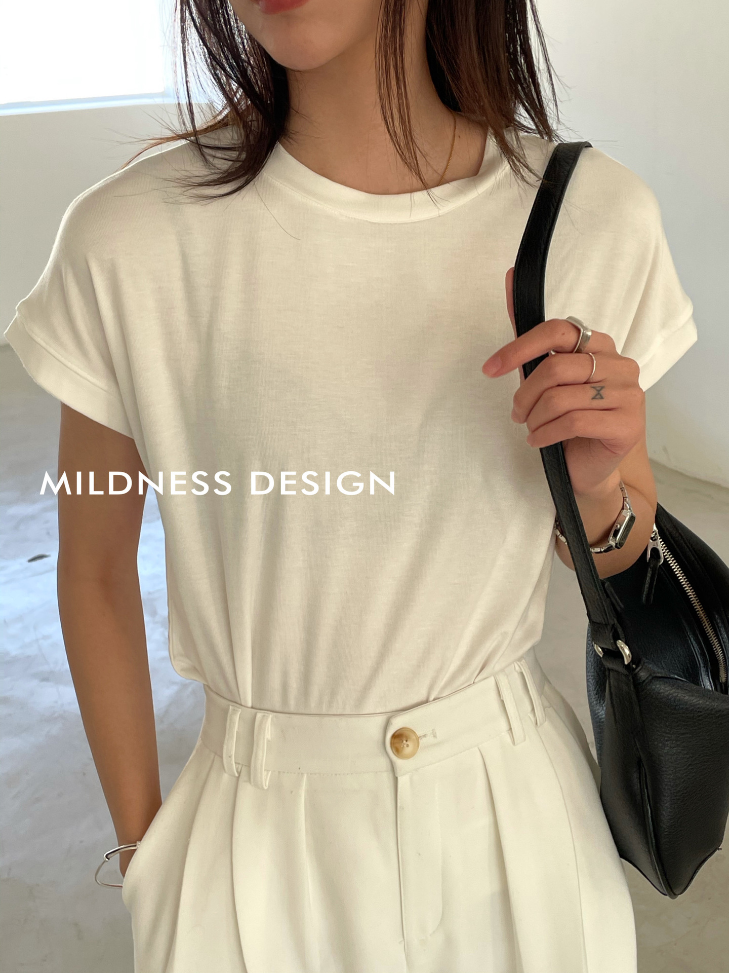 MILDNESS DESIGN M3017#简约圆领宽松百搭舒适面膜短袖T恤女-阿里巴巴